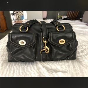 Bags | Coach Daphne Black Leather Doctor Satchel Shoulder | Poshmark